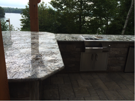 “Arara Blue” 3cm Granite For An Outdoor Kitchen